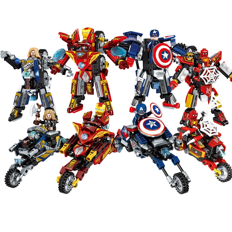 Superhero Transforming Mecha Motorcycle 2 in 1 Building Blocks Sets ...