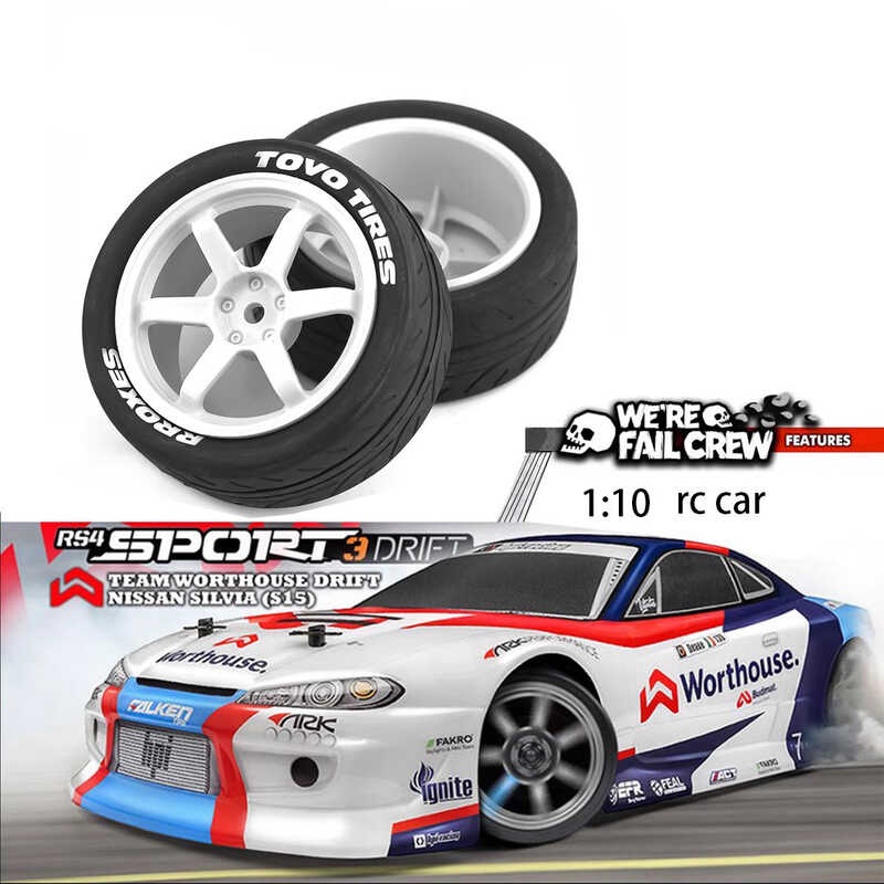 1/10 RC Rally Racing Wheels Tires On Road Car Rubber Tyres 12mm Hex HPI ...