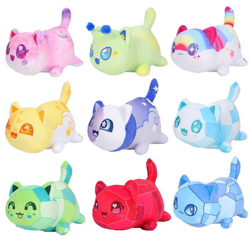 MK Plush Meows Aphmau Doll Aphmau Meows Cat Plush Alien Rainbow Cat ...