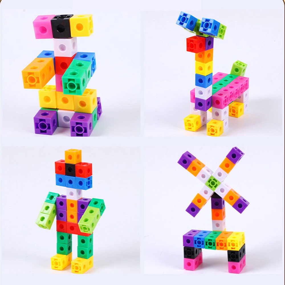 Math Linking Cubes, Set of 100 Math Cubes Manipulative Connecting and ...