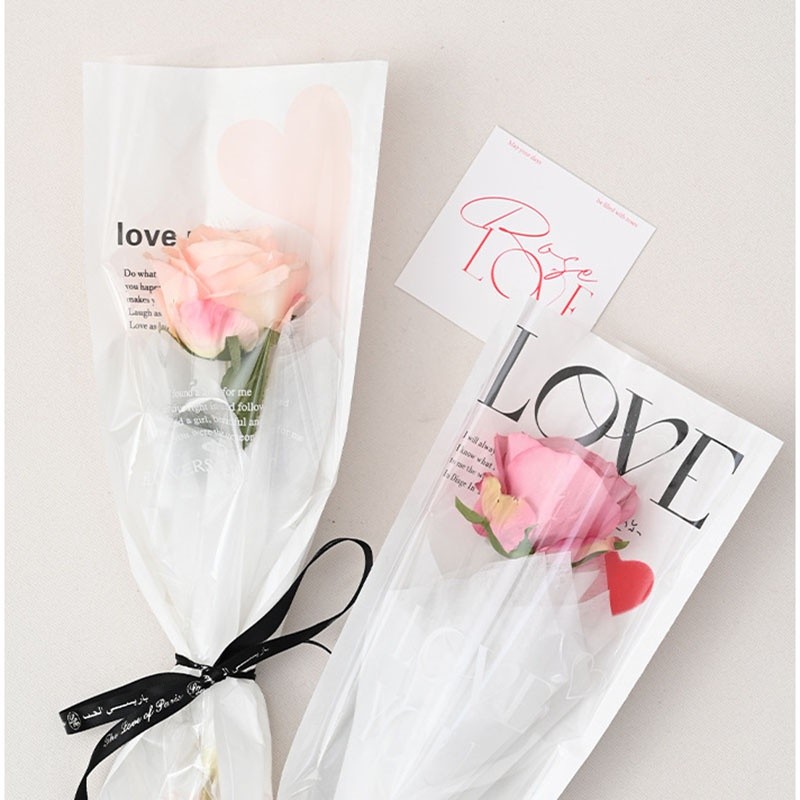 20Pcs Lot Single Rose Flower Packaging Bag Gift Wrapping Paper Wedding ...