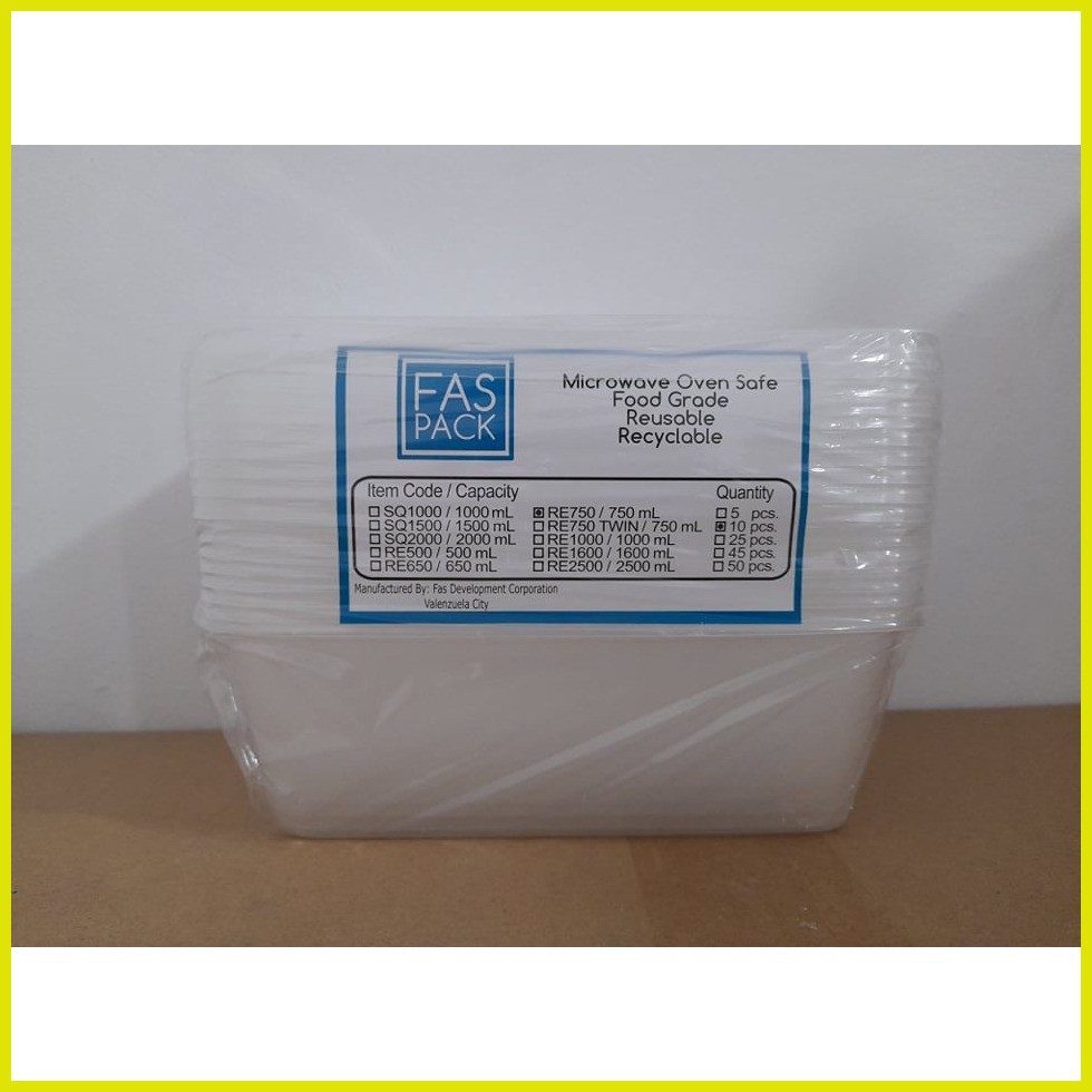 Fas Pack Microwavable Container 750ml x 10's/pack | Shopee Philippines