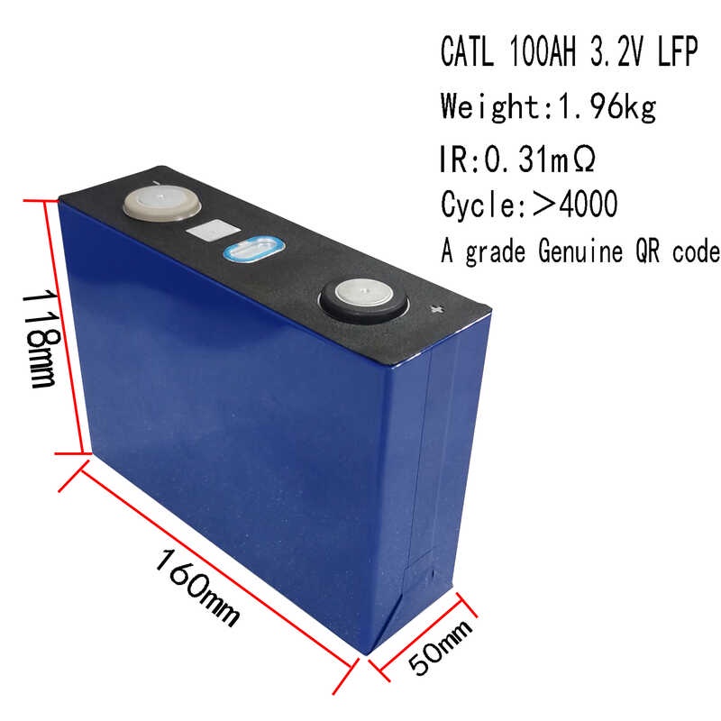CATL grade A Rechargeable 3.2V 100Ah Lithium Iron Cells Prismatic ...