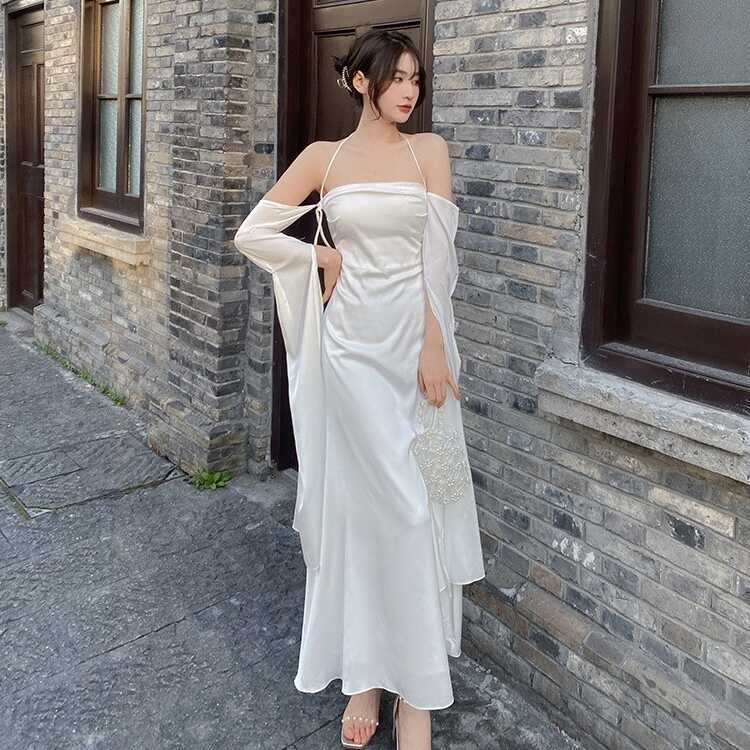 Nakakatuwa Ang Puting Damit Sa Leeg Ng Satin Sexy Evening Dress905 ...