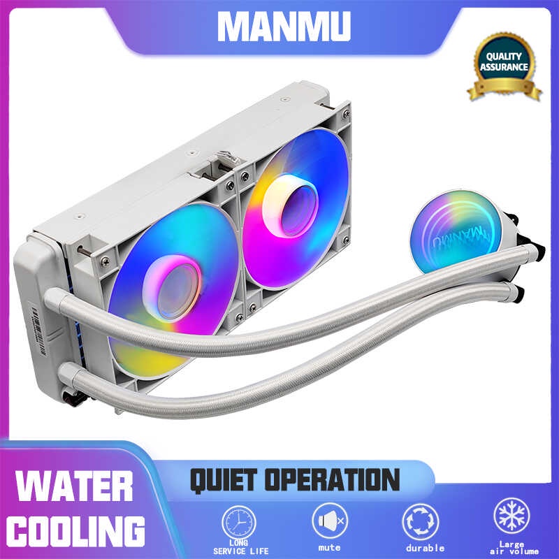 Manmu Processor Fans PC Water Cooling White CPU Cooler ARGB Liquid ...