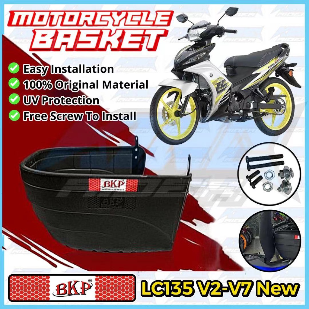 BKP Yamaha LC135 Motorcycle Basket Plastic Quality v2 v3 v4 v5 v6 v7 v8 Bakul PVC Motorsikal ...
