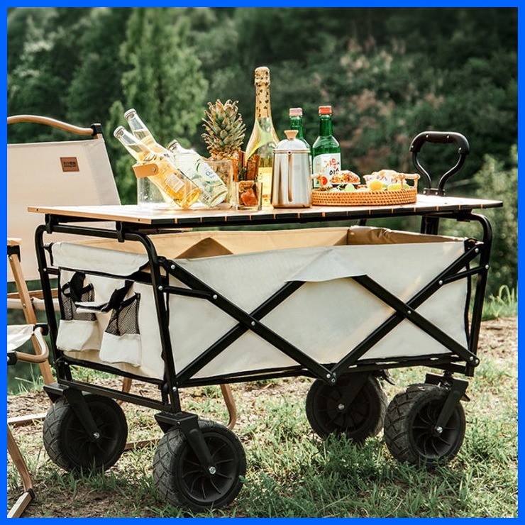 ∆ Outdoor Trolley Foldable Trolleys Cart Picnic Cart Portable Camping ...