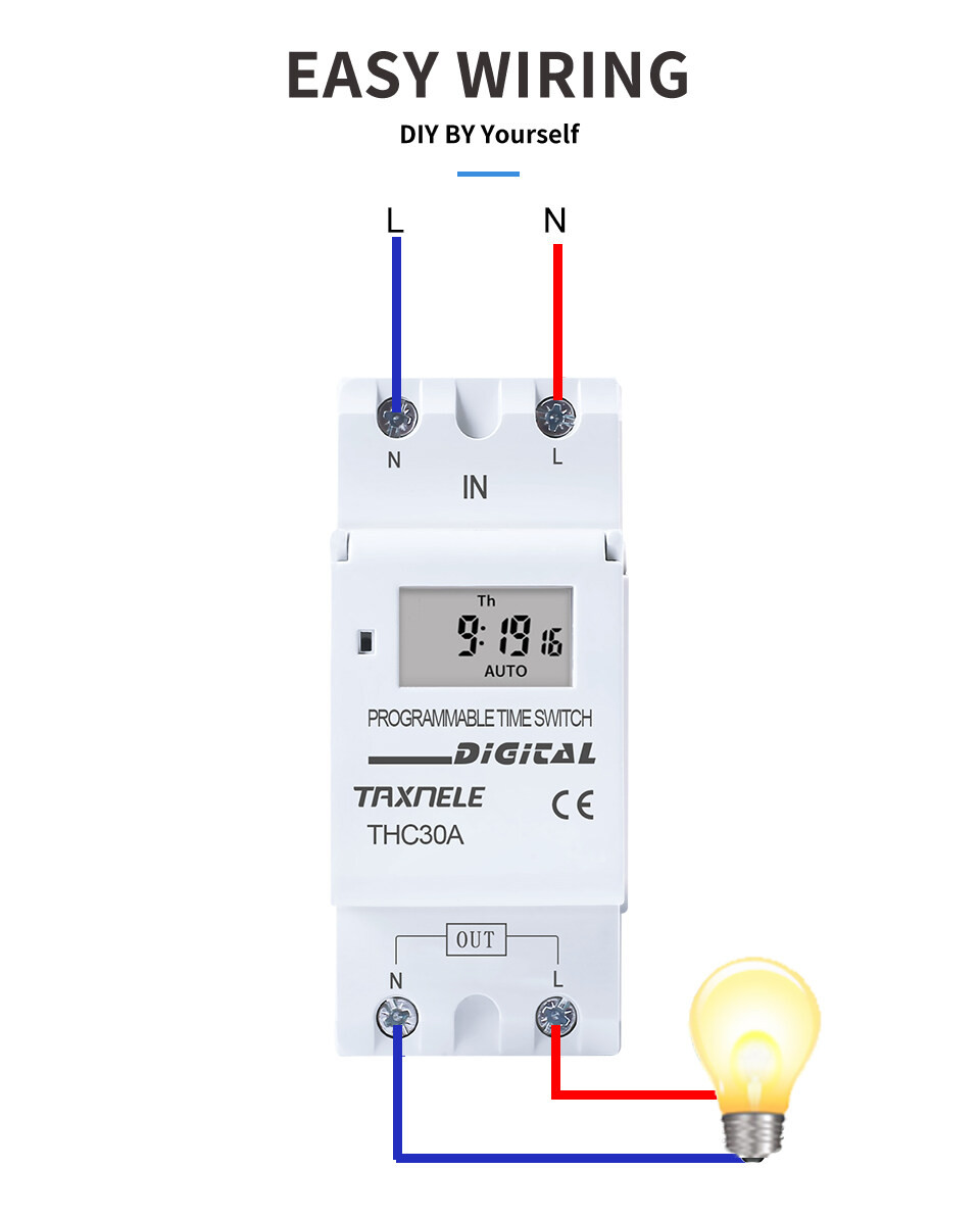 Weekly 7 Days Programmable Digital Timer Switch THC-30A Relay Timer ...
