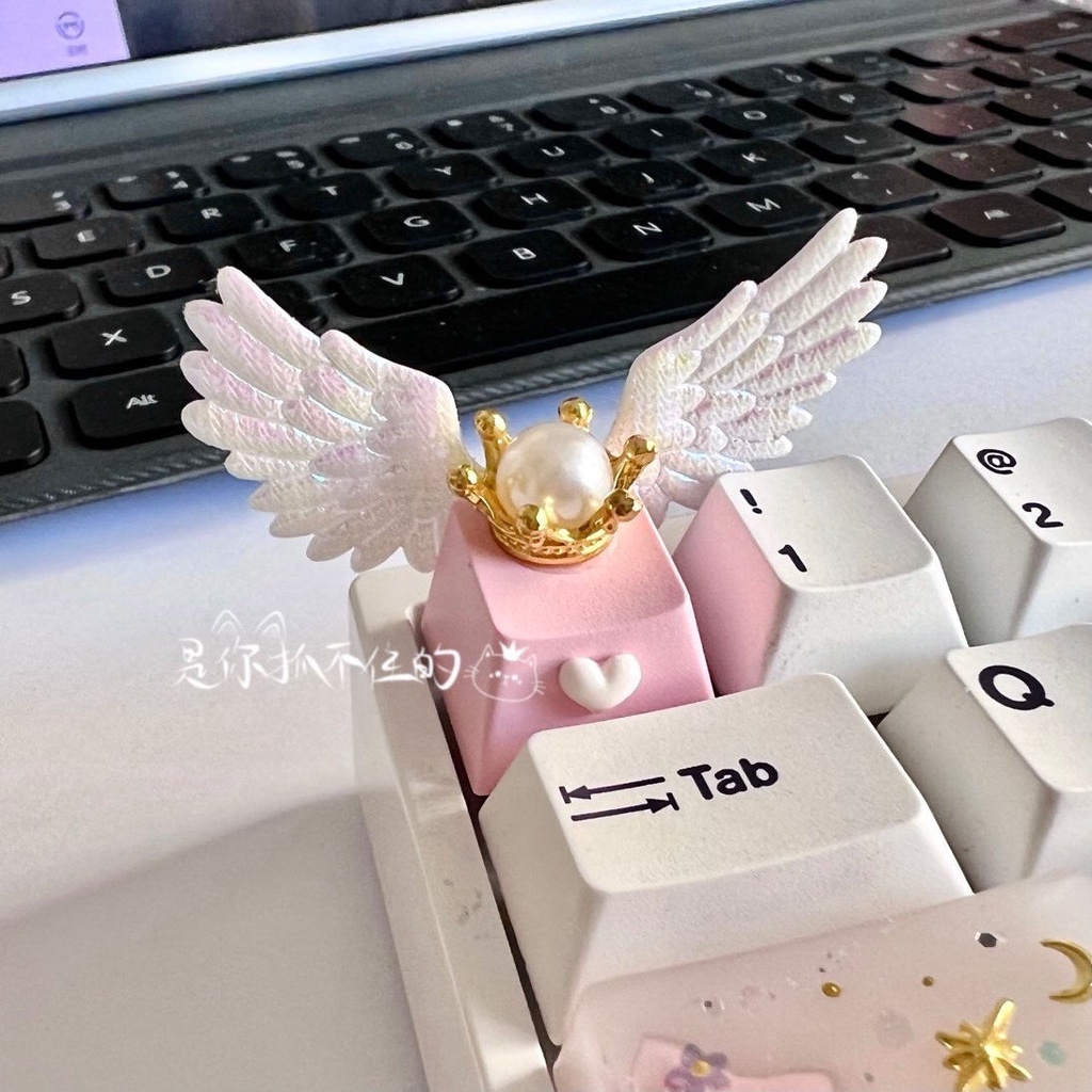 Angel Winged Keycap Beautiful Girl Cross Axis Mechanical Keyboard OEM ...