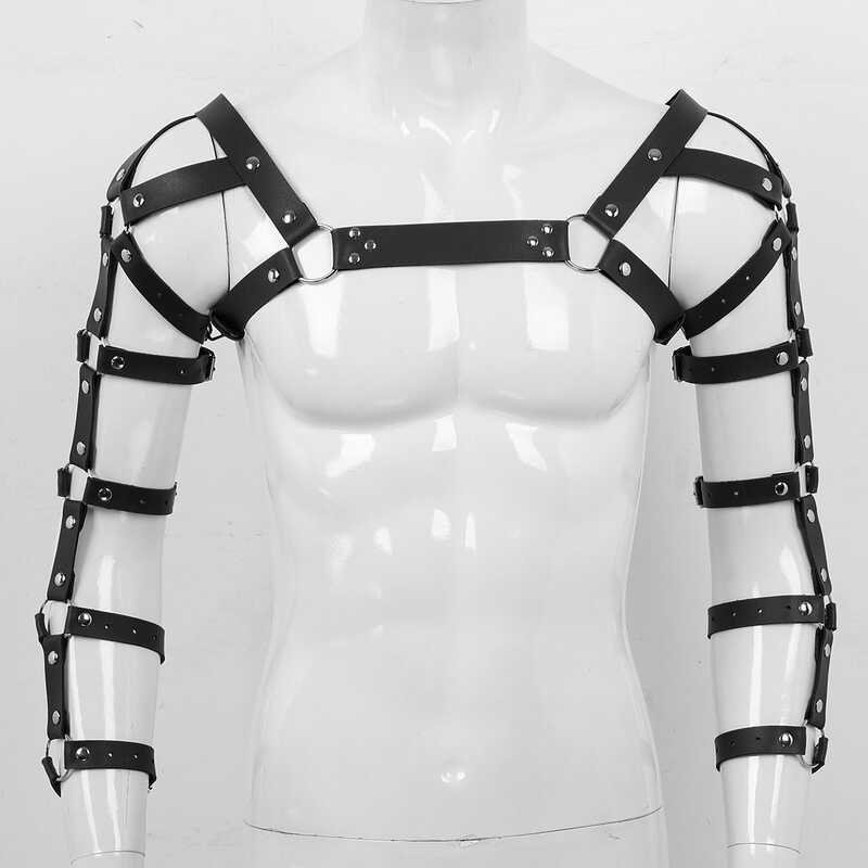 Sexy Harness Men Lingerie Gothic Punk Exotic Tanks Leather Arm Caged ...