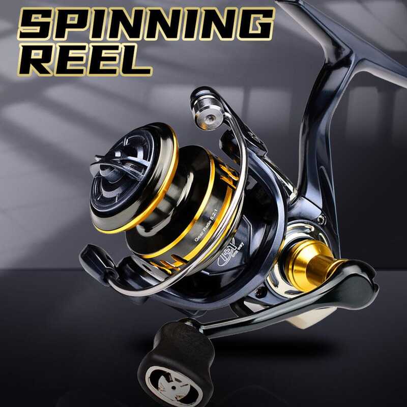 Fishing Reel Ultralight Spinning Reel 7+1BB Bearings 18 LBs Max Drag 5.2:1 Gear Ratio High Speed ...