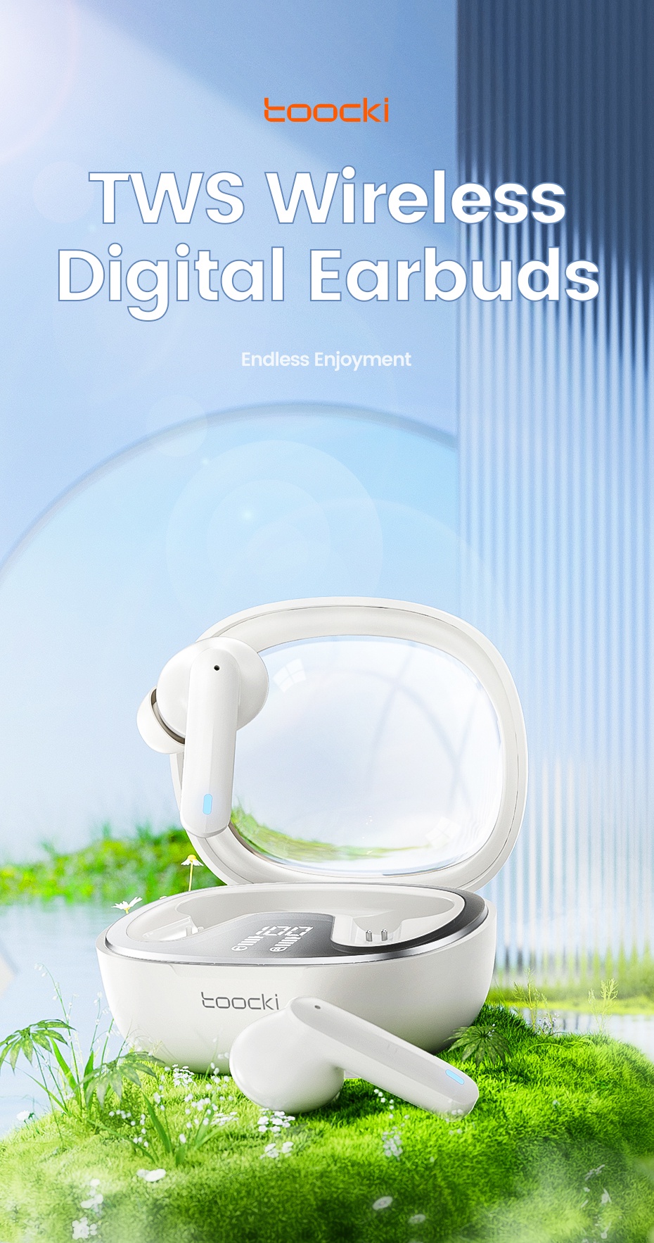 Toocki TWS Wireless Bluetooth Earphone Bluetooth 5.3 HiFi Headphones ...