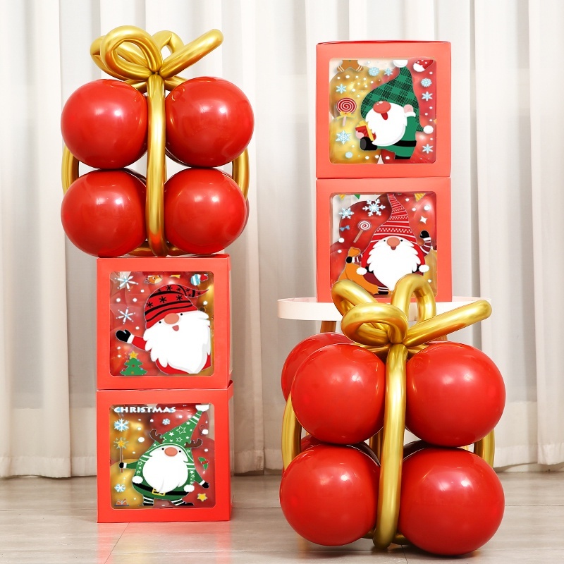 Christmas Red Transparent Balloon Boxes Letters DIY for Christmas Xmas ...