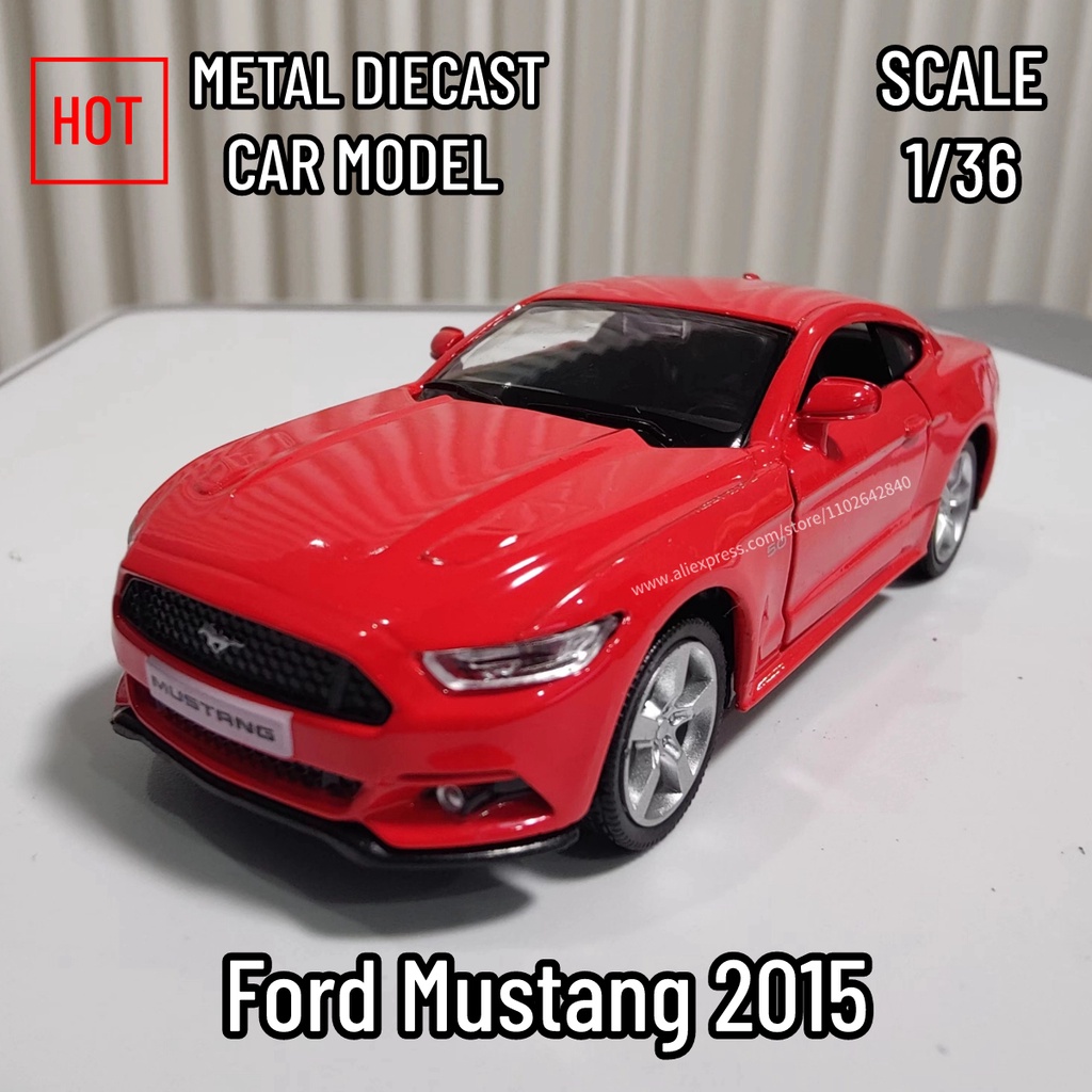 1:36 Car Model Replica Ford Mustang 2015 Scale Metal Diecast Miniature ...