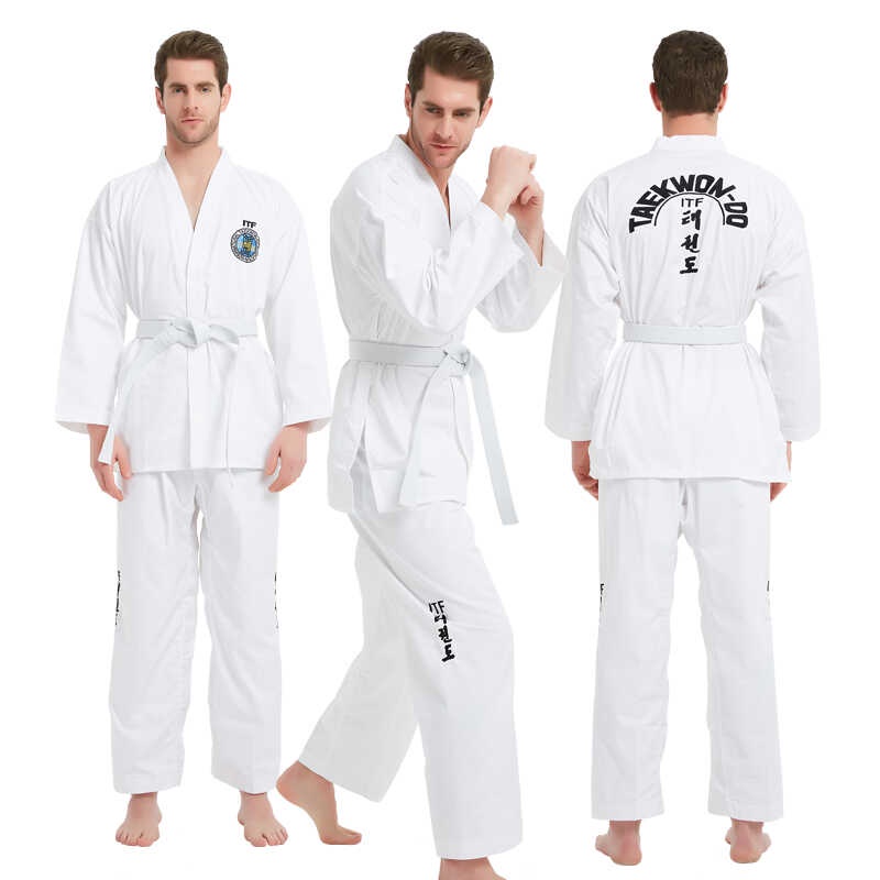ITF Taekwondo Uniform White TKD Dobok Clothes Children Adult Unisex ...