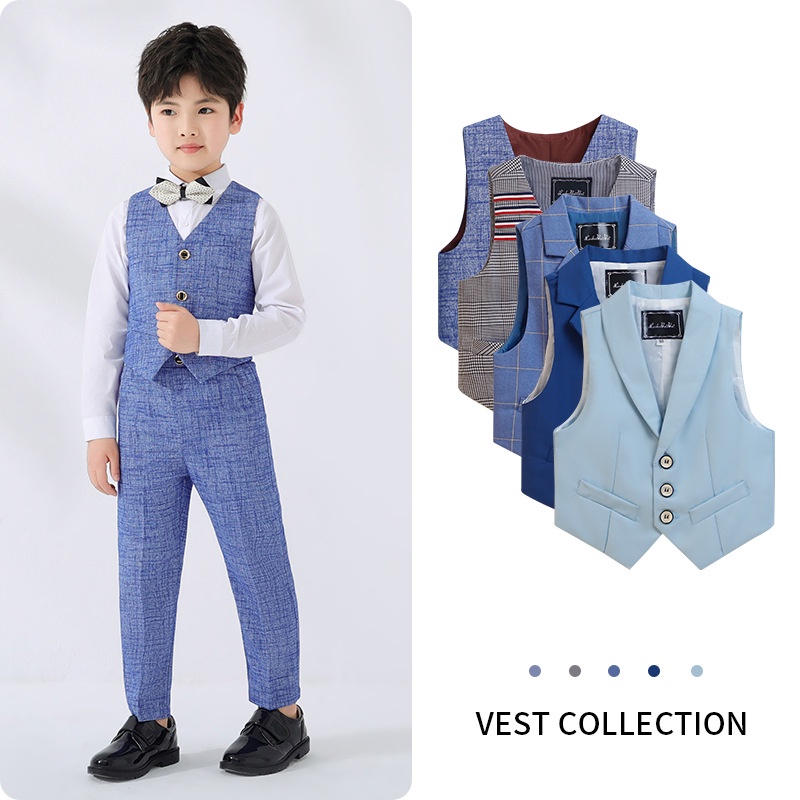 Ang Suot Ng Mga Bata Ay Vest 1-15 Years Old Boy Leisure Solid Color ...