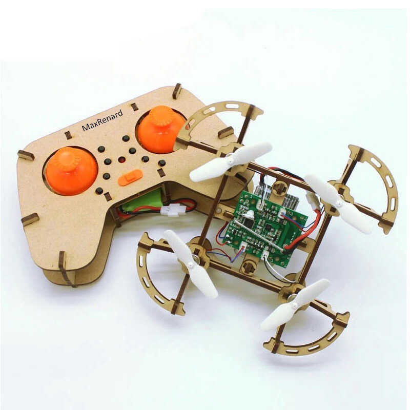 DIY Helicopters Wooden Assembly Set Aircraft Remote Control Drone Toy ...