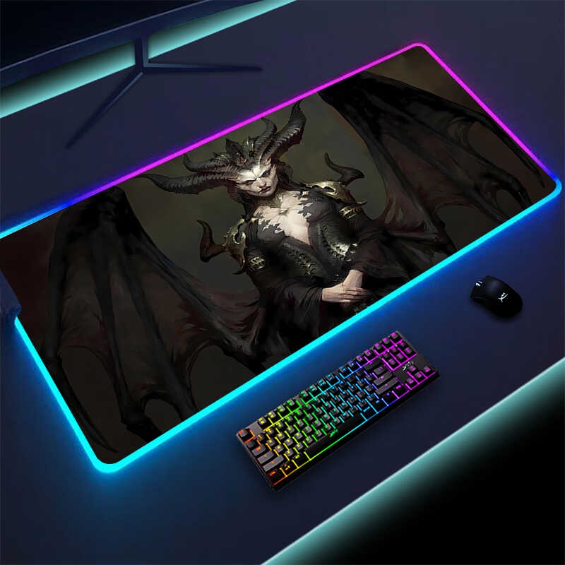 Diablo 4 Mousepad Anime Mouse Pad Sa Rgb Desk Mat Pc Gamer Accessories ...