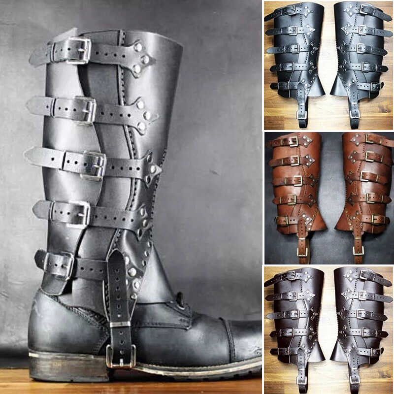 Medieval Viking Leg Guard Armor Gaiters Leather Boot Shoe Cover Knight ...