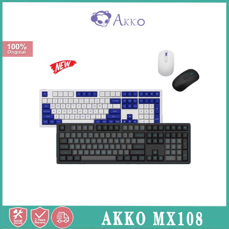 AKKO Mx108 Keyboard And Mouse Set Bluetooth Wireless USB Interface ...