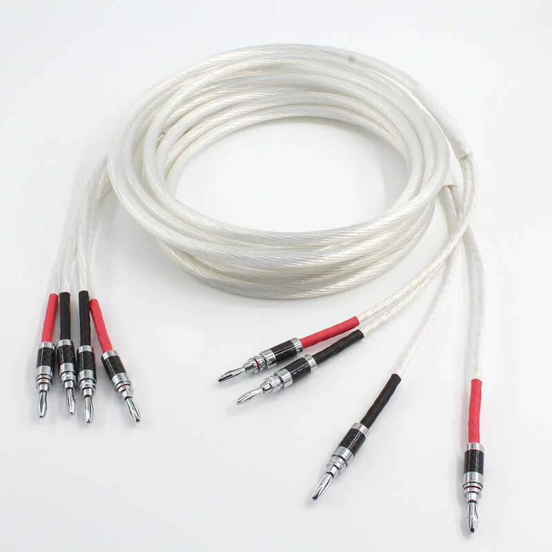 Isang Pares HIFI Sier-Plated Speaker Cable Hi-End 4N OFC Speaker Wire ...