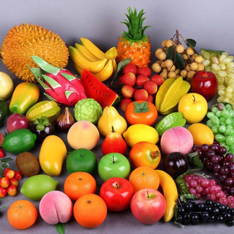 Artificial fruit and vegetable model props, fake apples, bananas ...