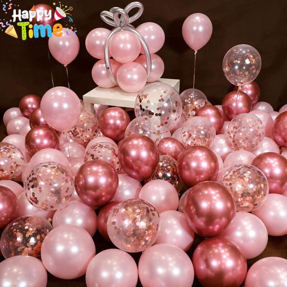 50pcs Pink Balloons Set Valentines Wedding Party Needs Anniversary ...
