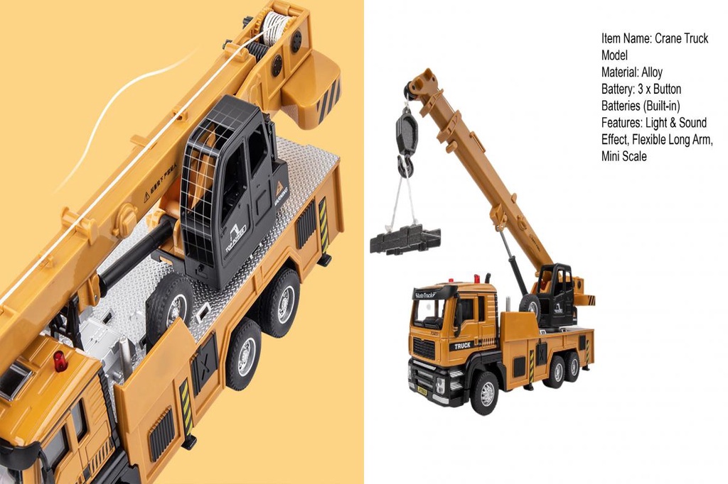 KDDT- Safe Crane Truck Model for Kids Simulation Lifting Crane Mini ...