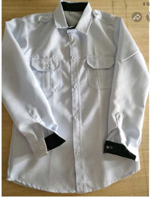 longsleeve Plain White for security guard uniform with zipper | Shopee ...
