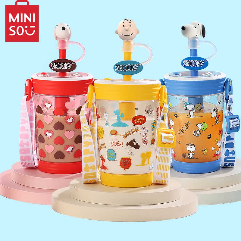 Miniso Snoopy Children Infant Straw Cup 400/420/500Ml Students School ...