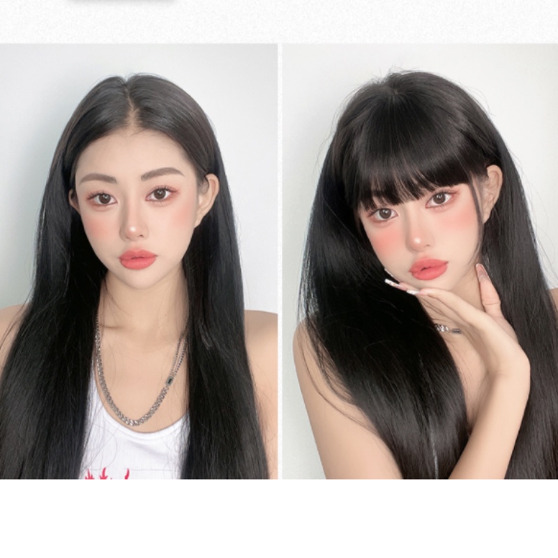 Natural-Looking Fake Bangs - Invisible Air Fringe Hairpiece for Women ...