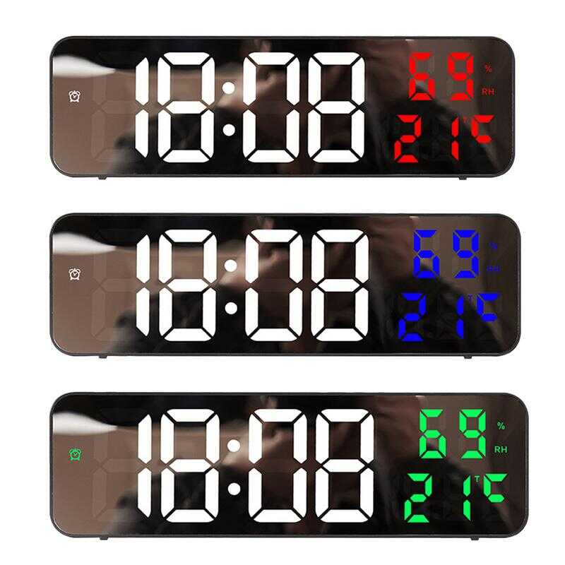 Battery Digital Clock USB Digital LED Alarm Clocks Large Display Desk ...