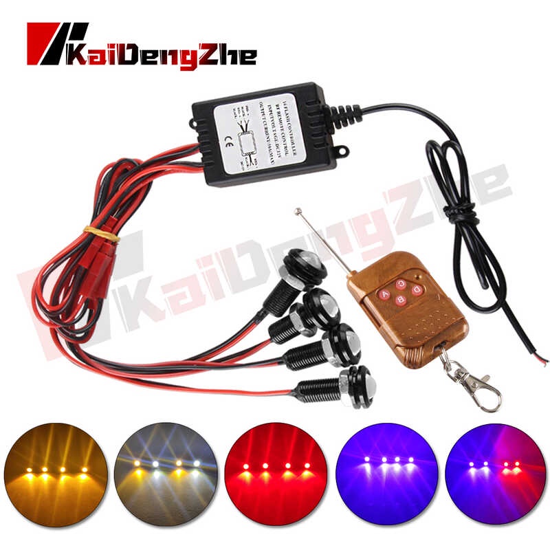 4 Sa 1 LED Eagle Eye Signal Lamp Remote Control Drl Daytime Running ...