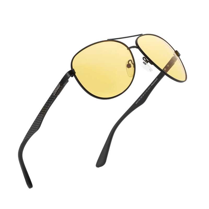 ZENOTTIC Polarized Pilot Sunglasses Men Carbon Fiber Temple Sun Glasses ...