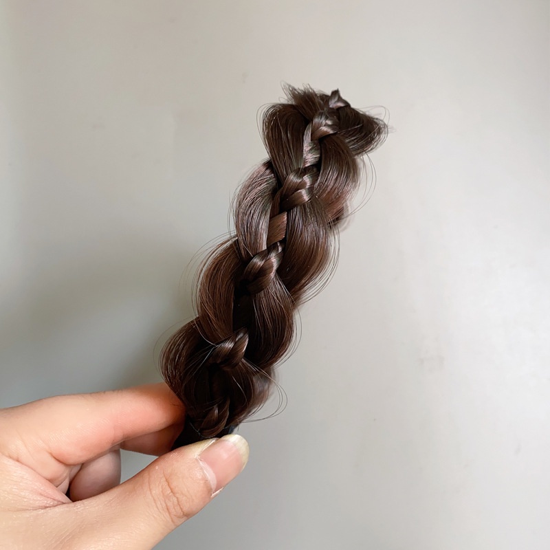New style sandwich fishbone braid wig hair hoop women's hand braided ...