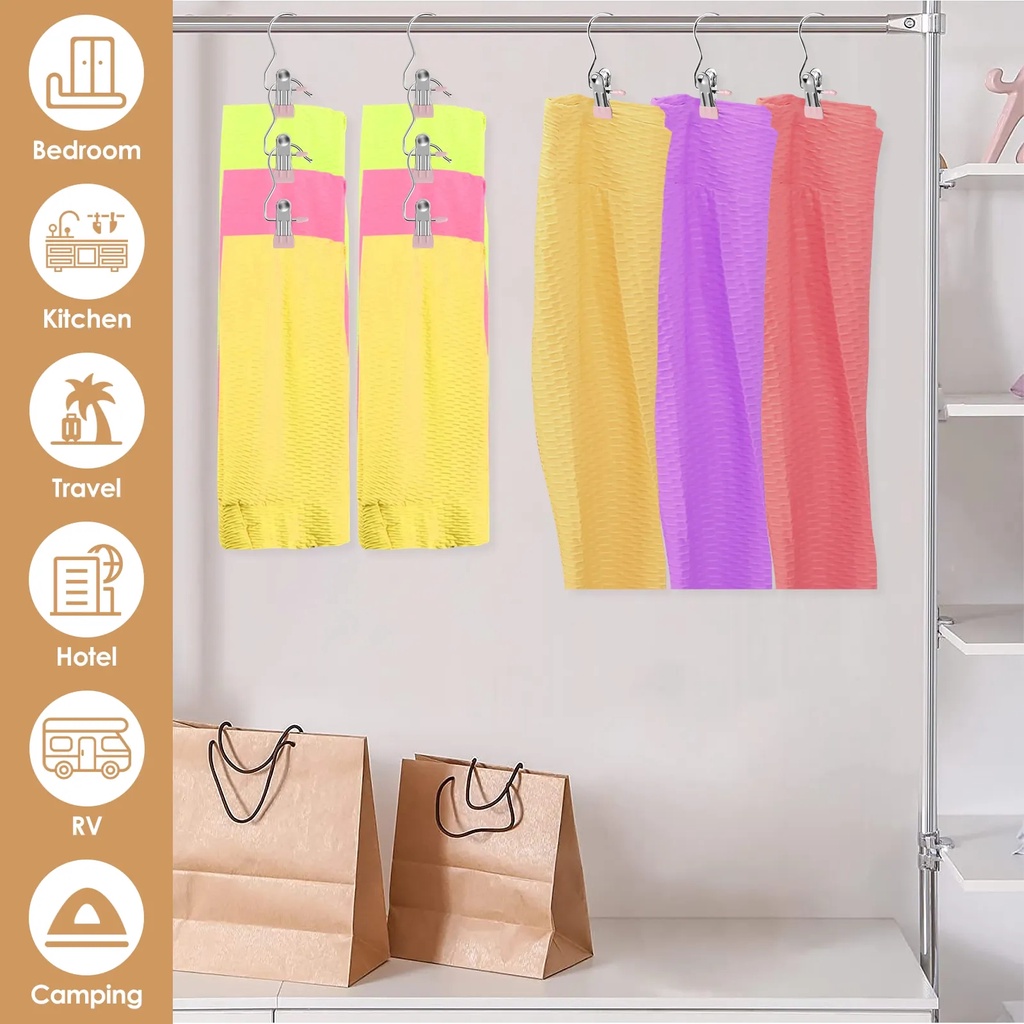 Portable Colorful Stainless Steel Anti-slip Clip/ Closet Space Saving ...