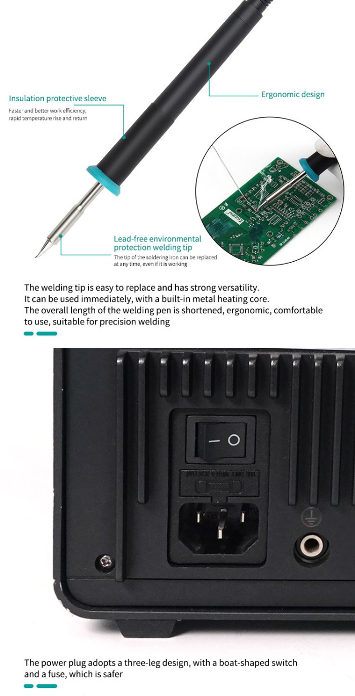 QUICK TS1200A Intelligent Touch Lead-free Soldering Station Electric ...