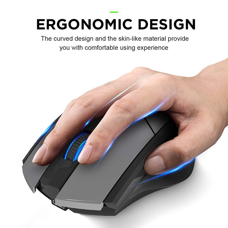3 Modes Bluetooth 5.0&4.0 Mouse 2.4G Rechargeable Mouse with 6 Button ...