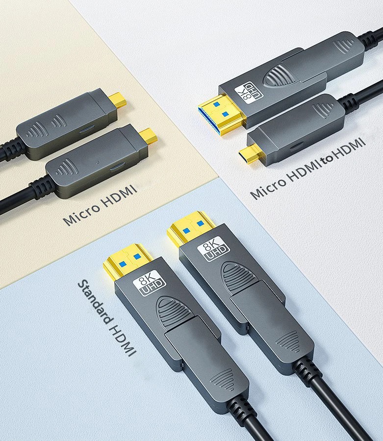 10m 20m 30m 50m 8K Detachable Fiber Optic HDMI-compatible 2.1 Cable ARC ...