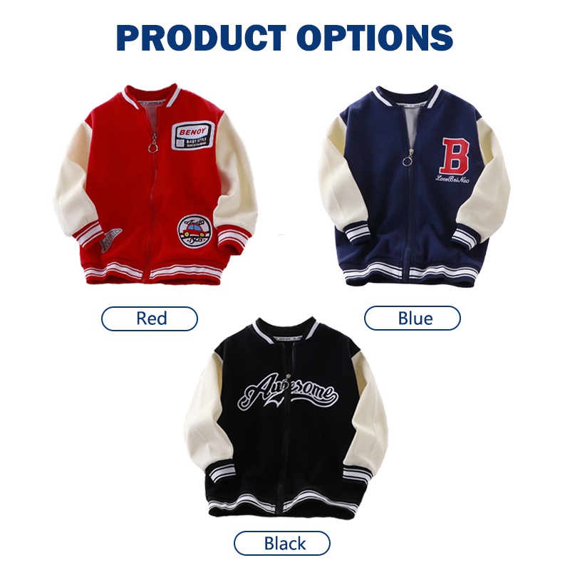 AKS Fashion Kids Baseball Jacket 2-9 Yrs Old Pure Cotton Cute Uniform ...