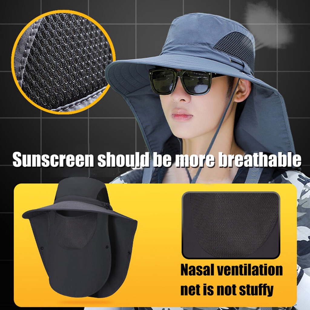 Summer Sun Hats UV Protection Outdoor Hunting Fishing Cap for Men Women ...