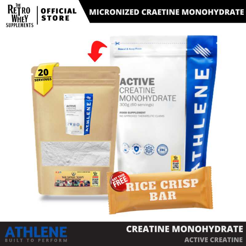 Athlene Active Creatine Monohydrate 20serving (Retail Pack) Choose Your ...