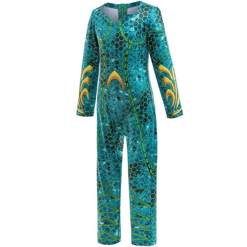 Aquaman DC Movie Queen Mera Cosplay Costume Zentai Suit Green Jumpsuit ...