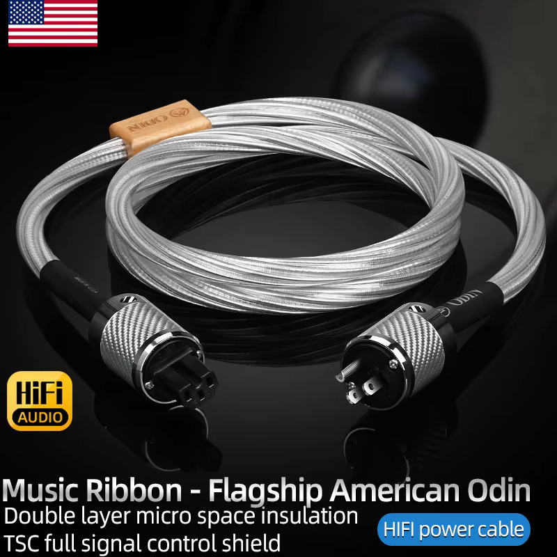 ODIN Hifi Audio Power Cord Hi-End Pure Silver EU US Plug Mains Power ...