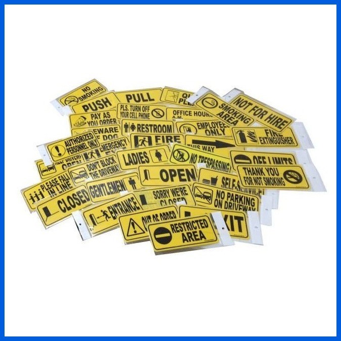 ♣ A - L High Impact Plastic Yellow Signage 4" x 8" part 1 Signages Sign ...