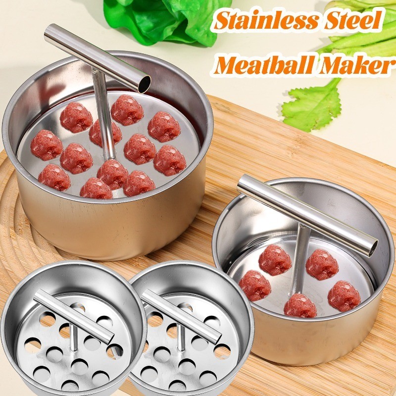 Stainless Steel Manual Meatballs Maker - Kitchen Gadgets - 6/12 Holes ...