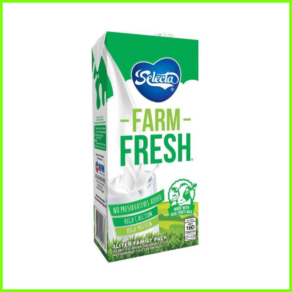 ♀ Selecta Farm Fresh Full Cream Milk Family Pack 1Liter | Shopee ...