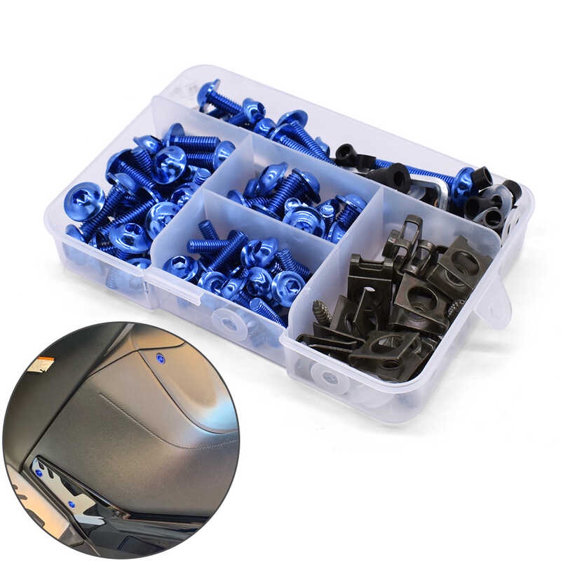 Universal Motorcycle Fairing Screw Spring Bolts Kit Body Fastener Clips ...