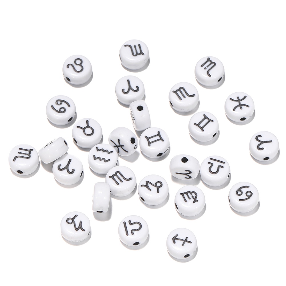 St. kunkka 100Pcs Acrylic Constellation Letter Beads Round ...