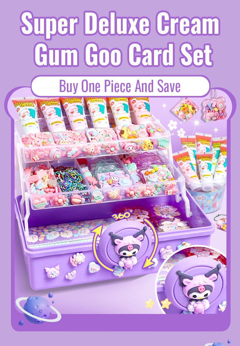 Children Girl Guka Sticker Set Gift Toys Cream Gum Storage Box Manual ...